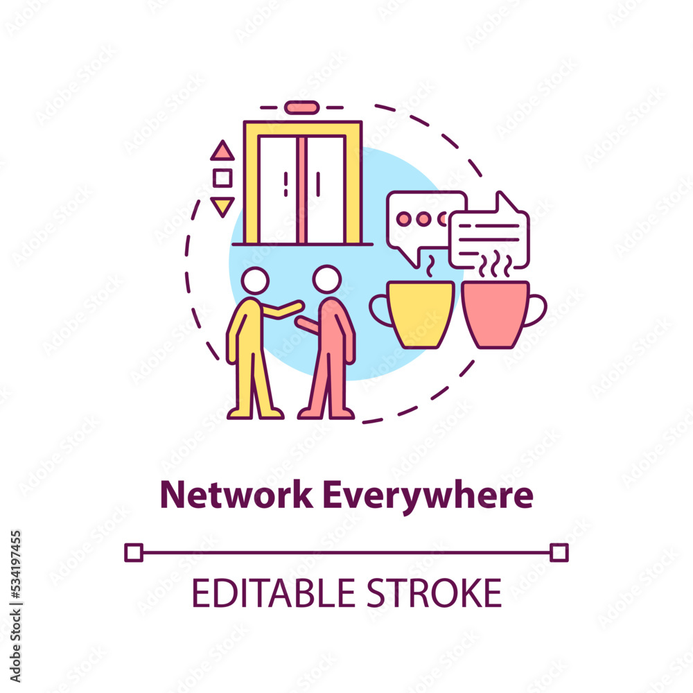 Network everywhere concept icon. Business relations. Expand ...