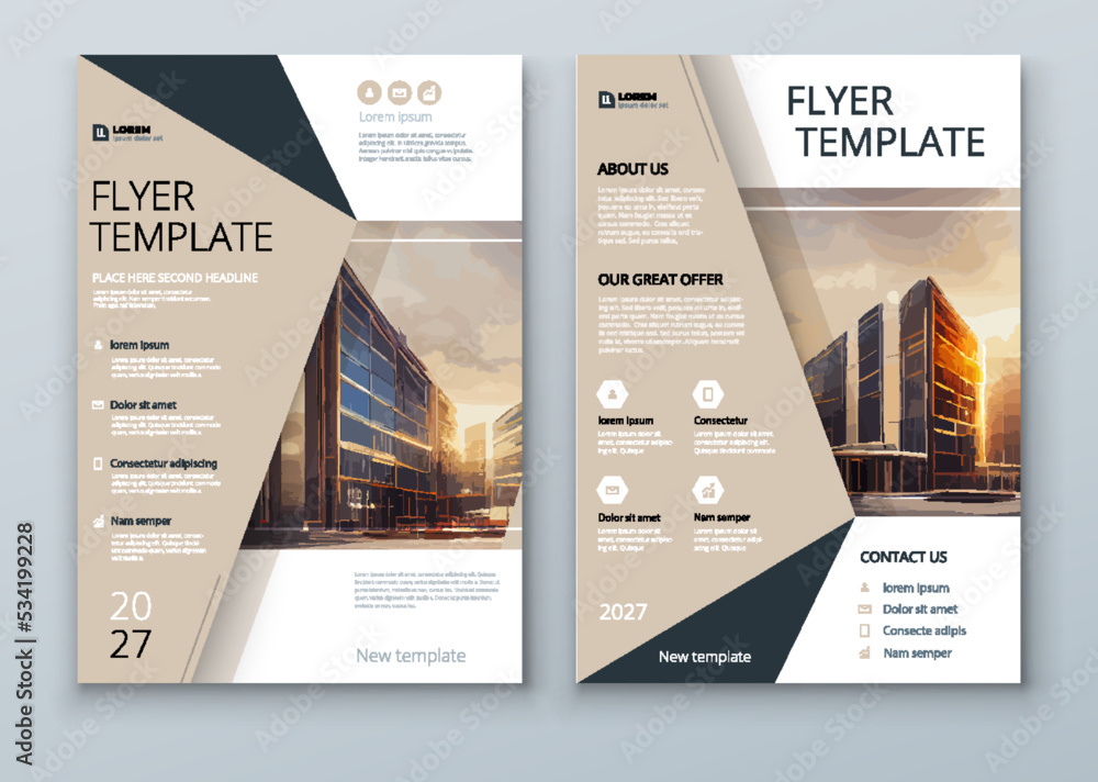 Flyer design. Corporate business report cover, brochure or flyer design ...