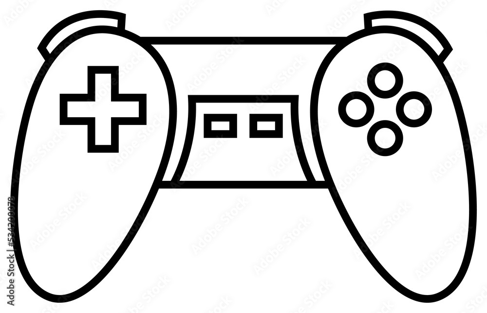 Line art, black thin outline illustration game gadget. PNG with ...