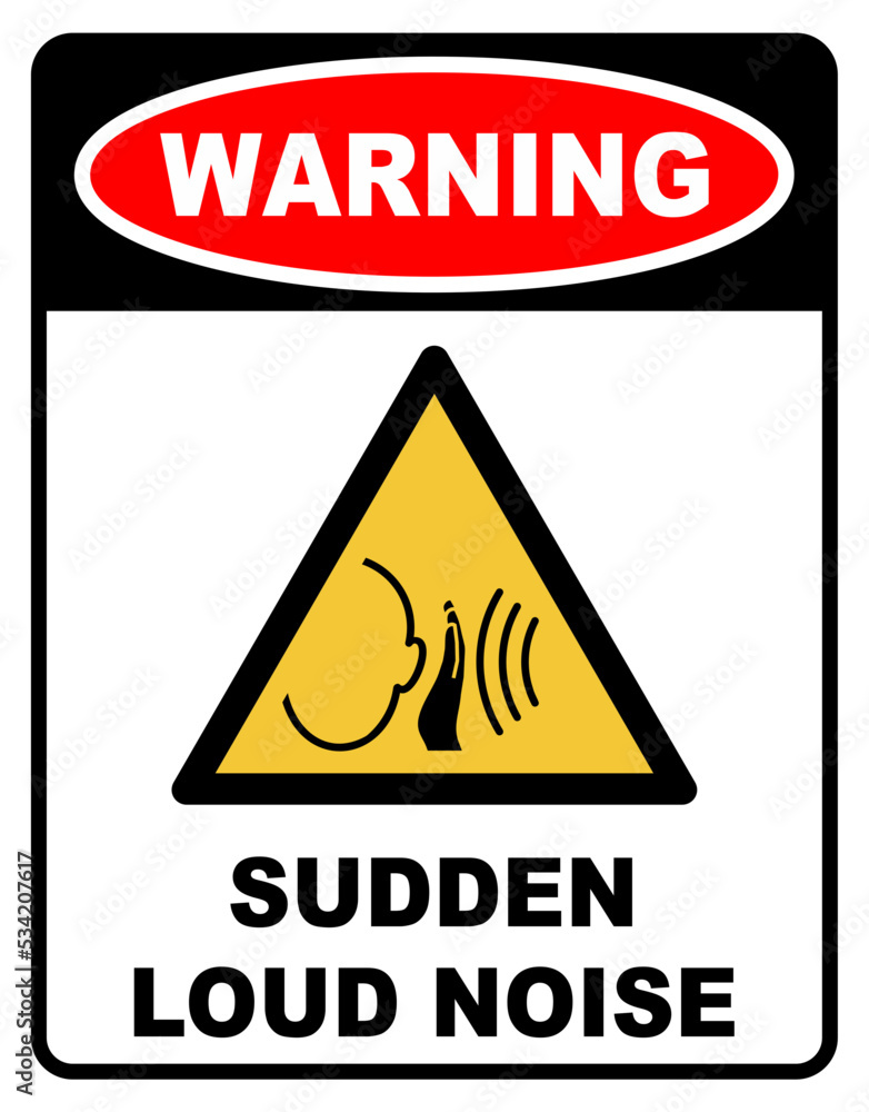 Sudden loud noise warning sign Stock Vector | Adobe Stock