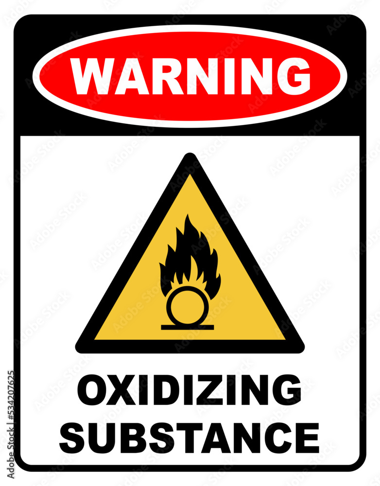 oxidizing substances warning sign Stock Vector | Adobe Stock