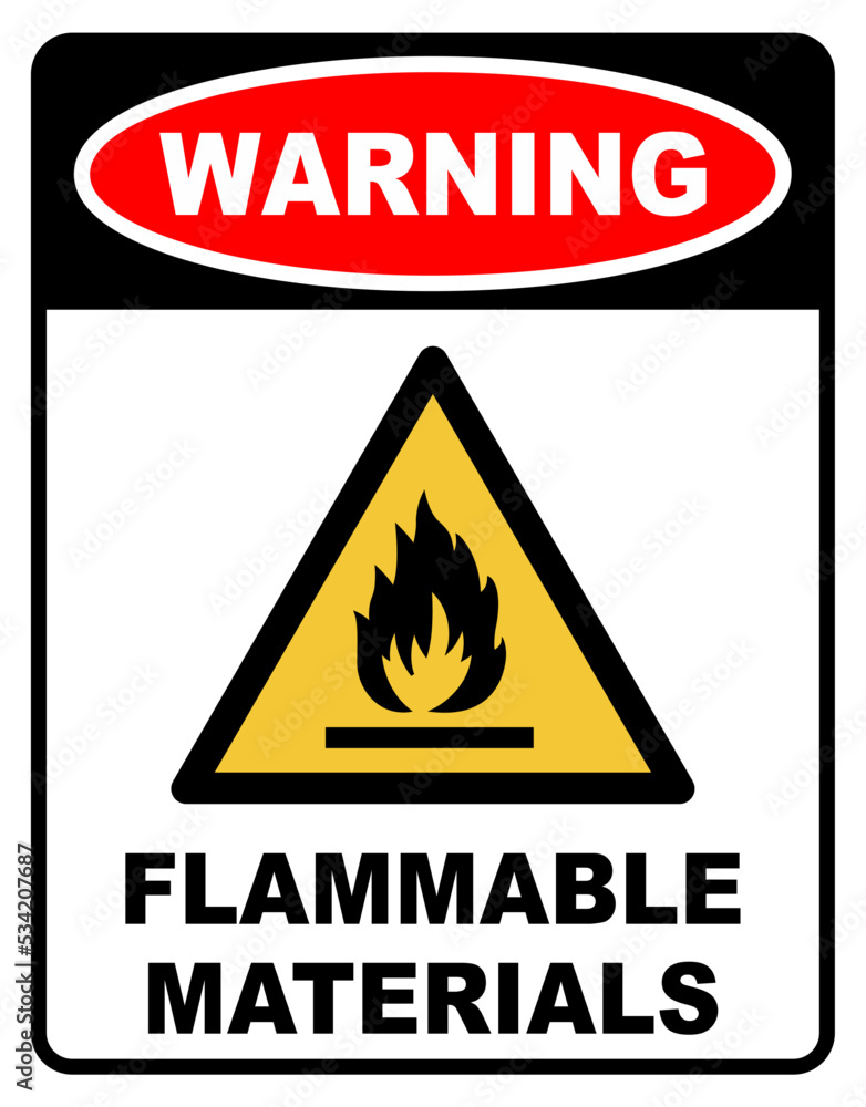 flammable materials safety sign Stock Vector | Adobe Stock