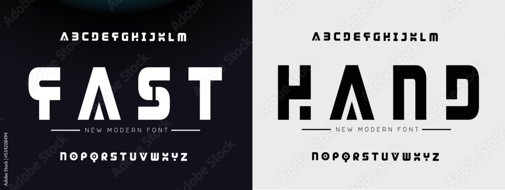 FAST HAND, Modern Bold Font. Regular Italic Number Typography urban ...