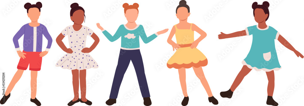 children dancing on white background, isolated vector Stock Vector ...