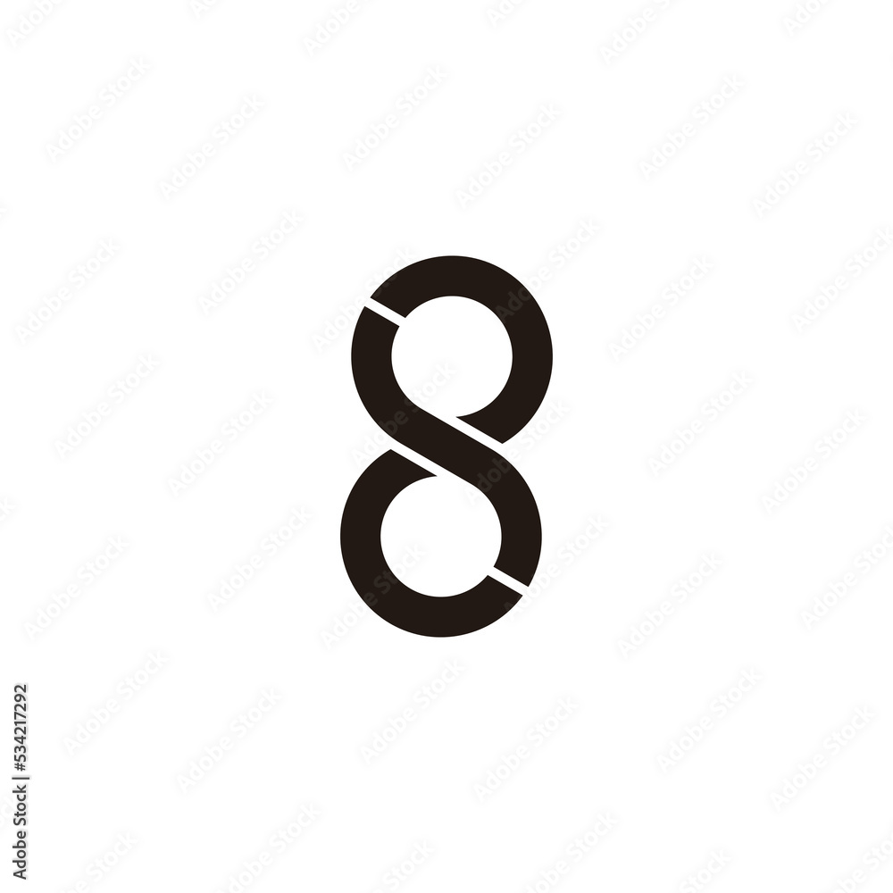 Letter s number 8 outlines, circle geometric symbol simple logo vector ...