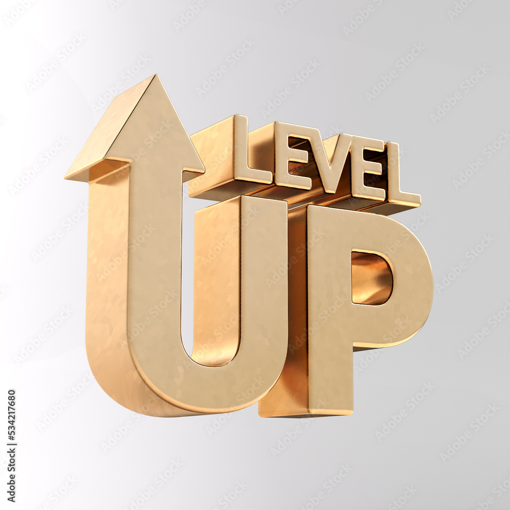 3d image combining gold level-up and arrows. Stock Illustration | Adobe ...