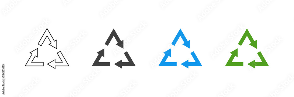 Recycling vector icons. Recycle Recycling symbol. Rotation arrows ...