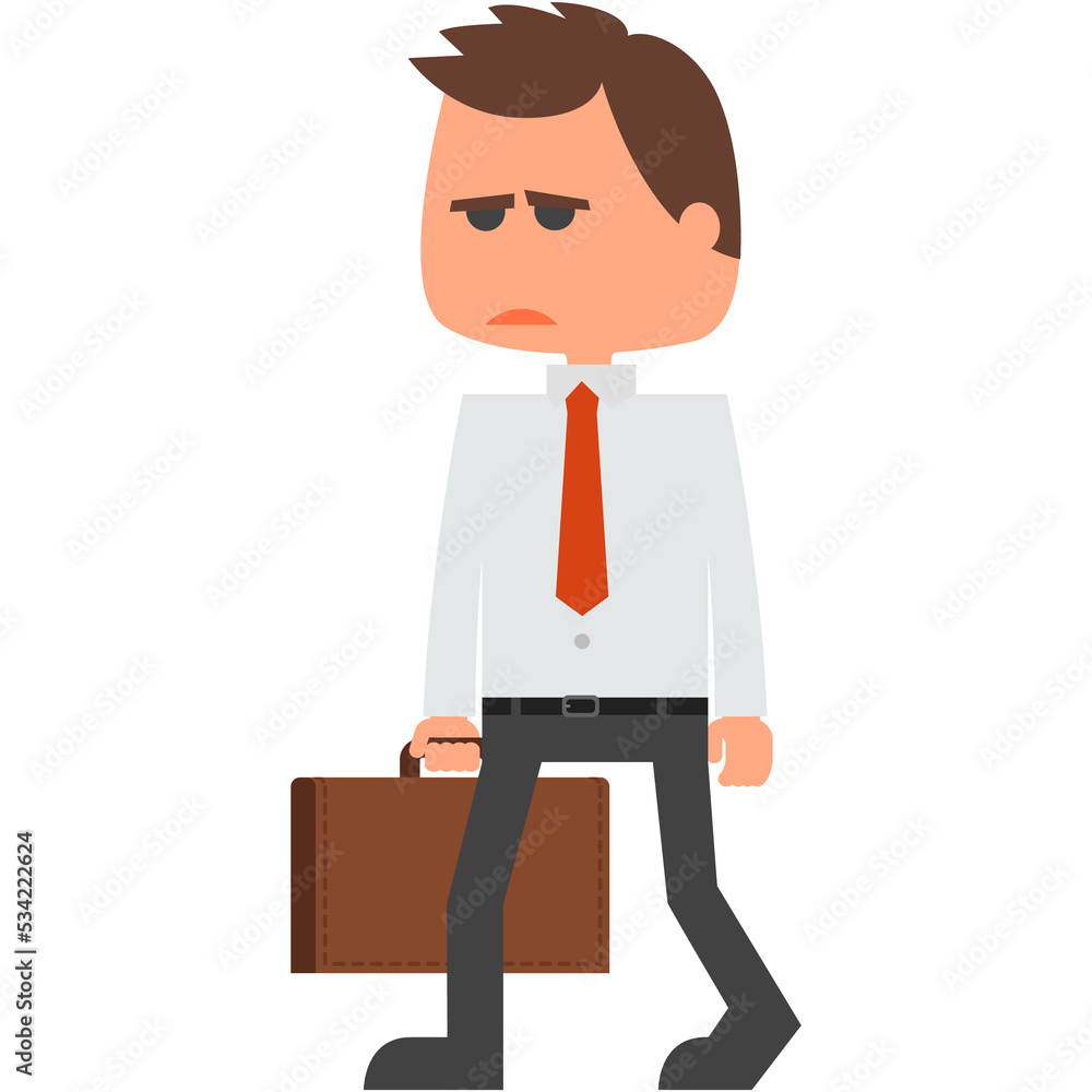 Sad businessman vector, tired man character employee icon Stock ...