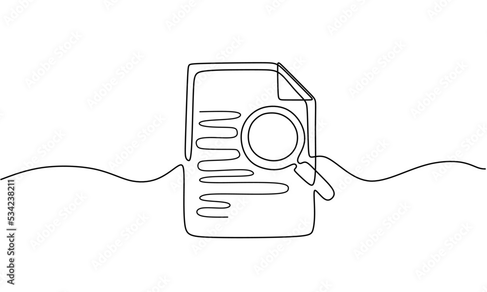 continuous line drawing document paper vector illustration Stock Vector ...