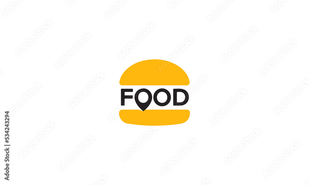 Pin Map Burger Logo, Hamburger Restaurant Logo, Food Logo, Map Logo ...