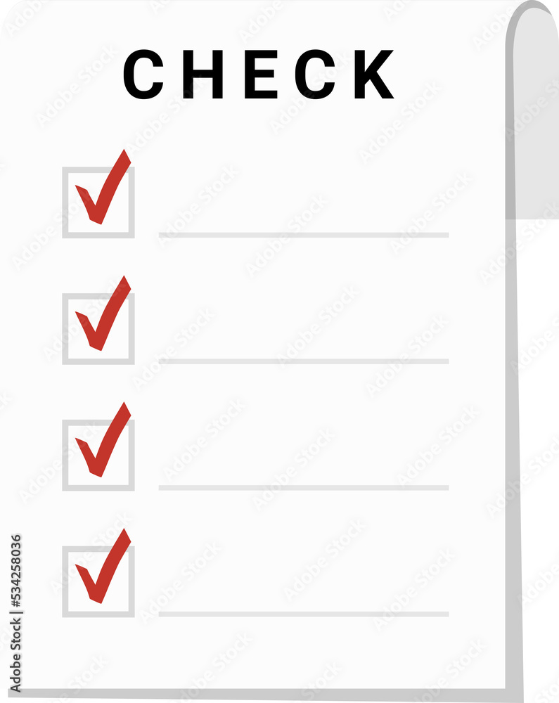 Cartoon isolated object paper document checklist Stock Illustration ...