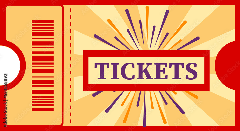 Cartoon illustration isolated object amusement park ticket Stock ...