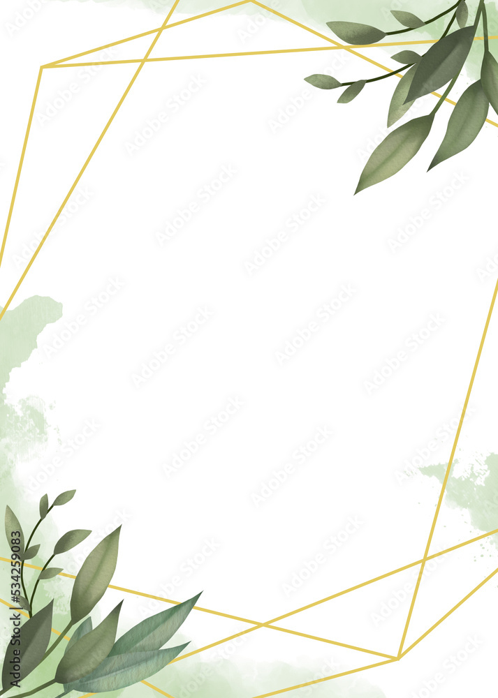 Greenery watercolor floral background for wedding invitation card or ...