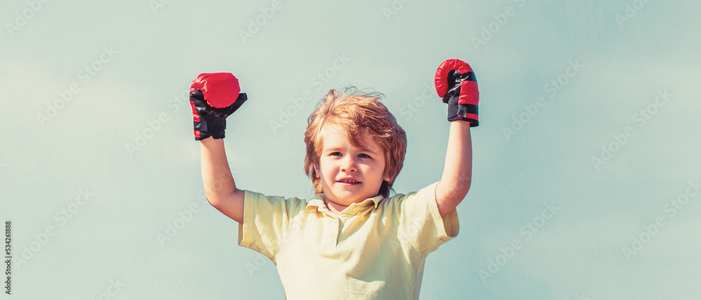 Little boy sportsman at boxing training. Sports man, boxing little boy ...