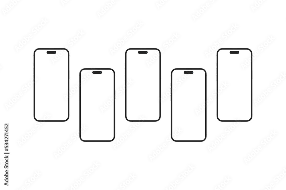 Realistic blank phone illustration. UI UX app presentation. 3D Render ...