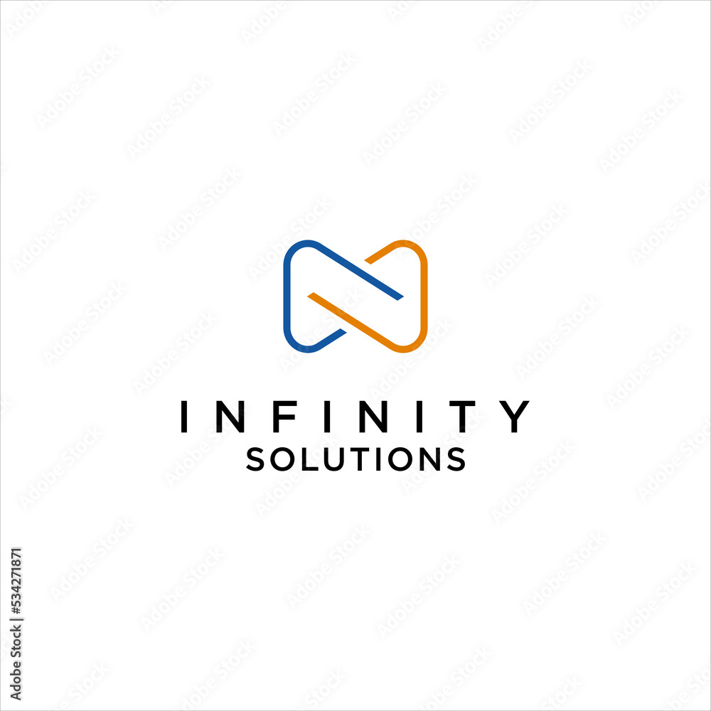 letter N infinity logo design with monogram vector Stock Vector | Adobe Stock