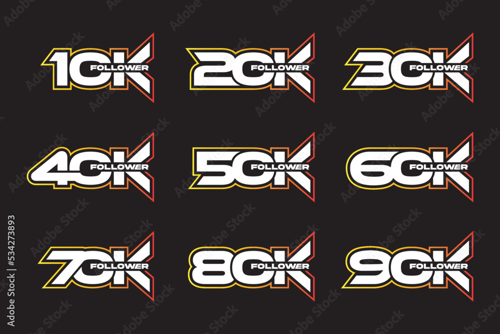 Thank you for 10k, 20k, 30k, 40k, 50k, 60k, 70k, 80k, 90k, follower ...