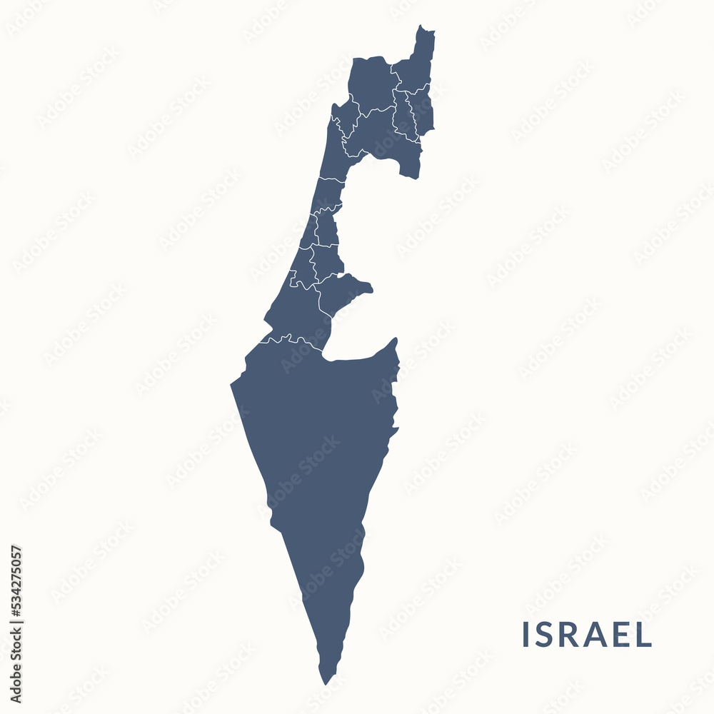 Map of Israel. Israel map vector illustration. Stock Vector | Adobe Stock
