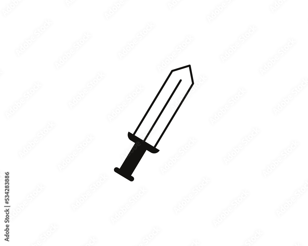 Sword battle, dangerous, fantasy, knight, military, icon vector symbol ...