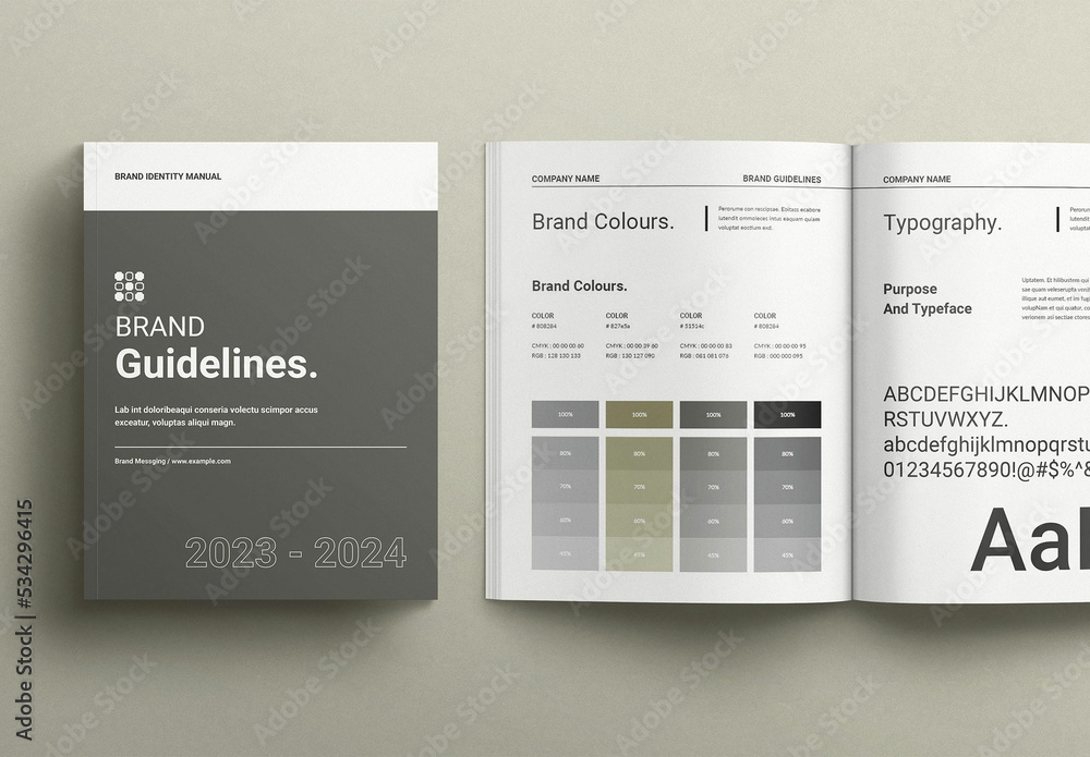 Brand Guidelines Layout Stock Template | Adobe Stock