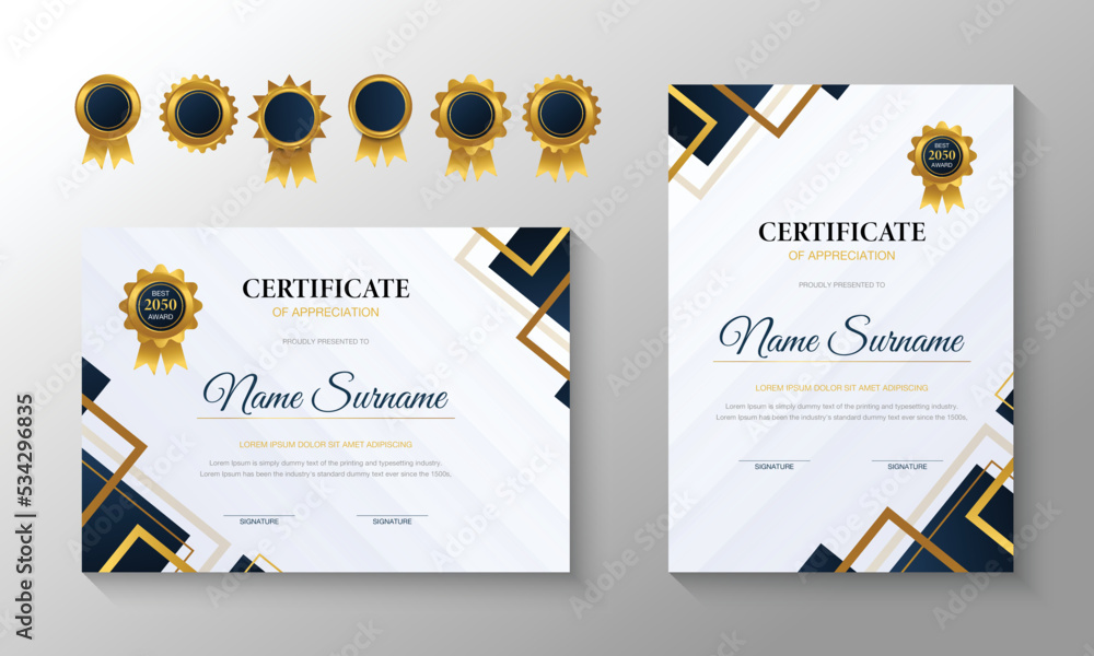 Modern creative award Certificate of appreciation, qualification ...