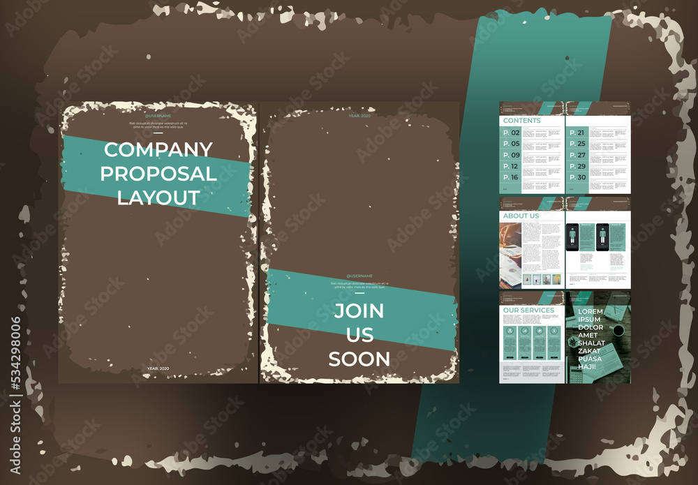 Proposal Layouts with Vintage Backgrounds Stock Template | Adobe Stock