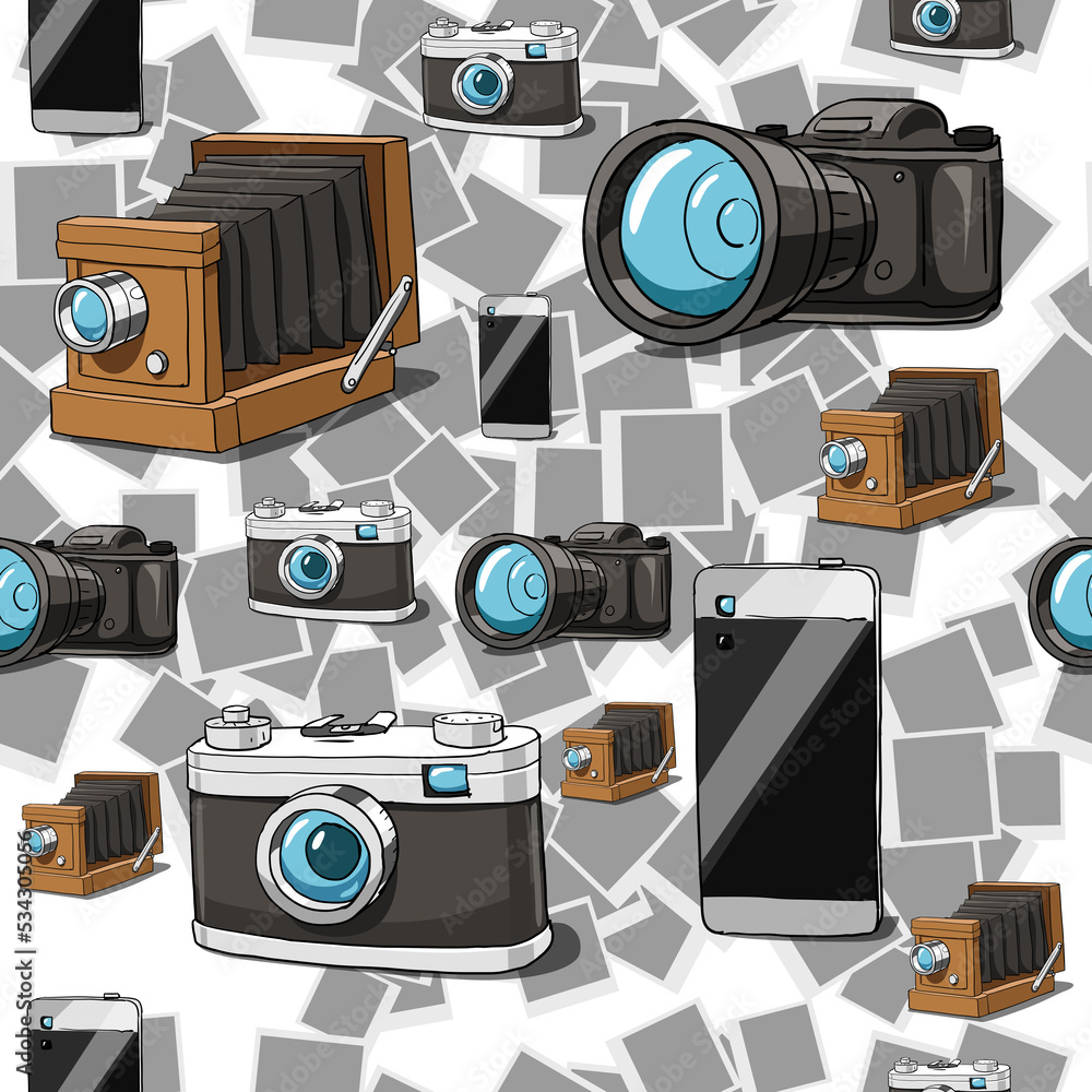 Seamless camera background PNG illustration with transparent background ...