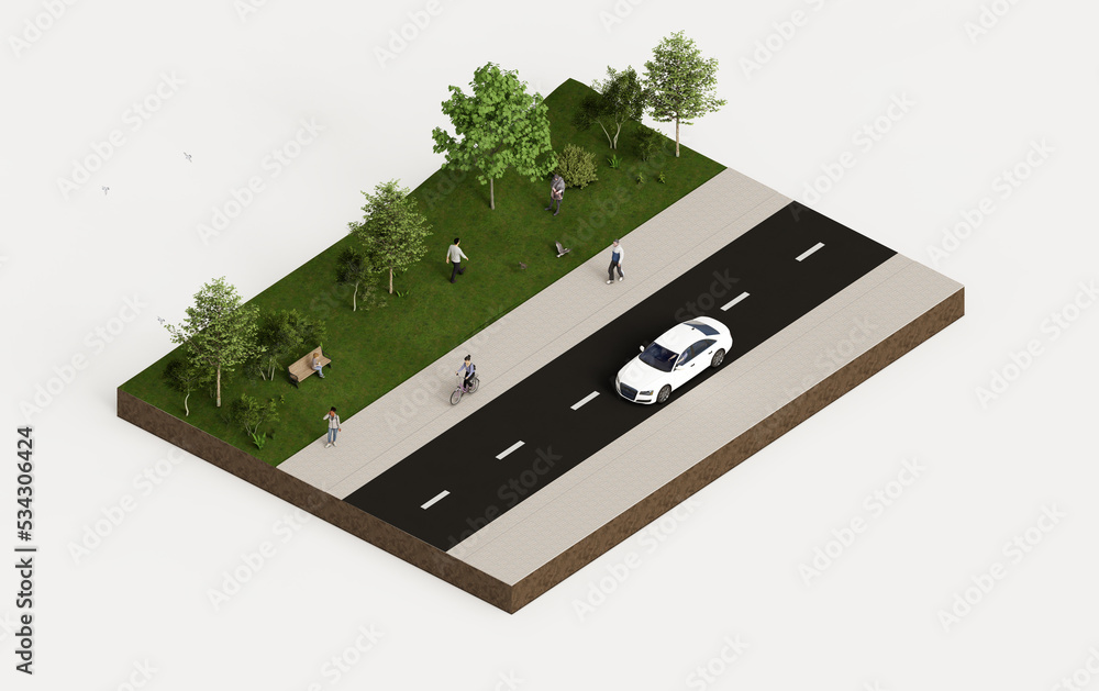 Urban cross section diagram showing Accessibility and connectivity ...