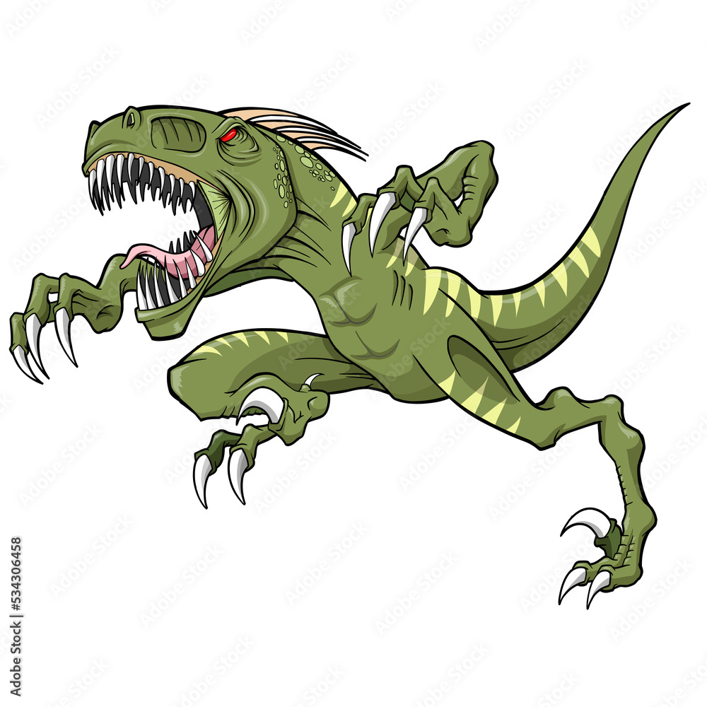 Dinosaur Raptor PNG file with transparent background Stock Illustration ...