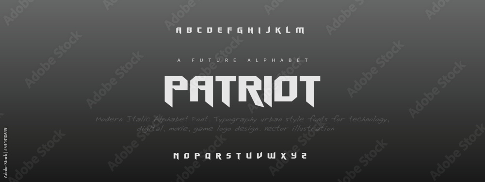 PATRIOT Modern Minimal Tech font style. Tech letter typeface. Luxury ...