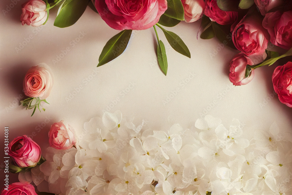 Elegant flowers background with copy space for wedding invitation or ...