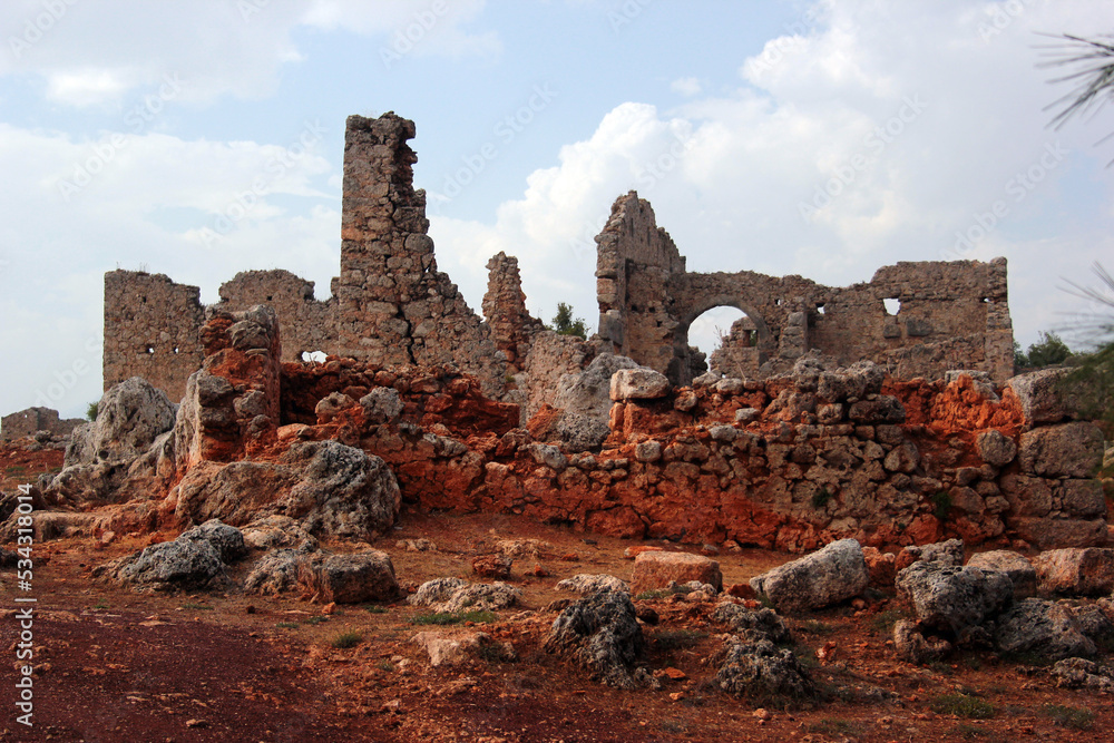 Ancient city Lyrboton Kome in the Kepez district of Antalya, Turkey ...