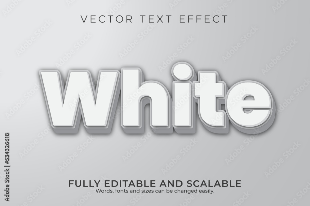 White text effect with off-white background Stock Vector | Adobe Stock
