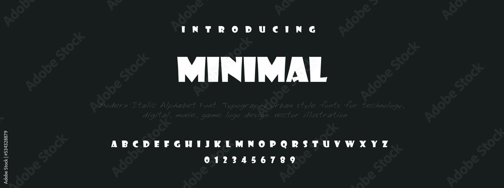 Luxury Minimal Modern Tech Alphabet Letter Fonts. Typography minimal ...