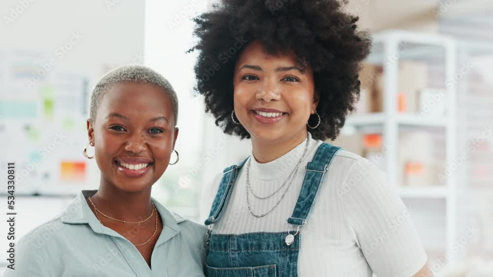 Friends, teamwork and vision with a creative woman entrepreneur and her ...