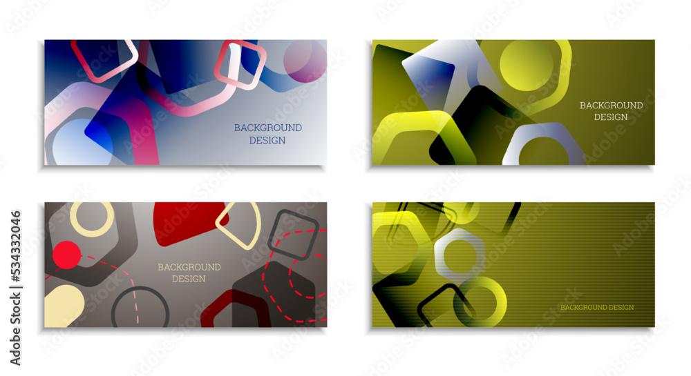 Geometric abstract background. Set of 4 backgrounds. Various geometric ...