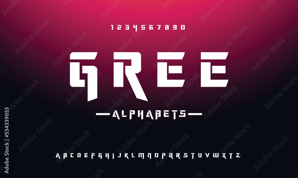 GREE modern, luxury and tech alphabets letter set design. amazing ...