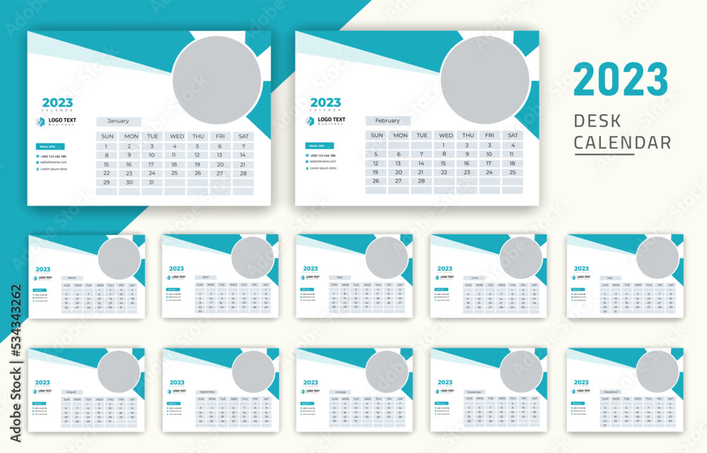 2023 calendar design Stock Vector | Adobe Stock