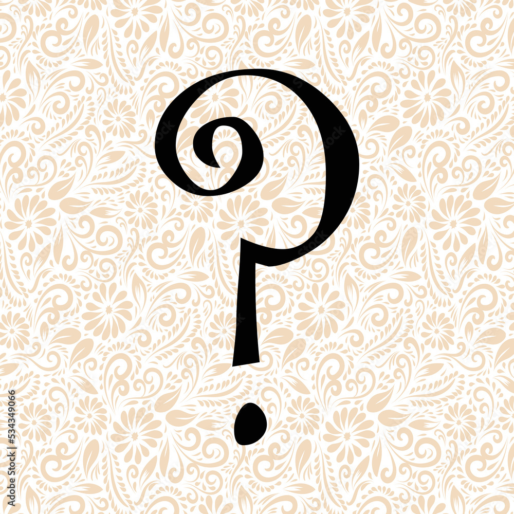 Vetor de Curlz Alphabet SYMBOL QUESTION MARK , Black alphabet vector ...