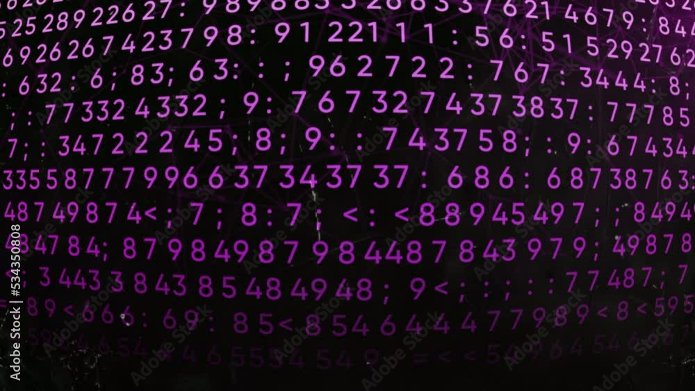 Purple background. Motion. Programming with special numbers in the ...