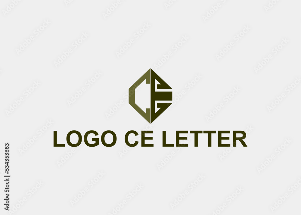LOGO CE LETTER LINE COMPANY NAME Stock Vector | Adobe Stock