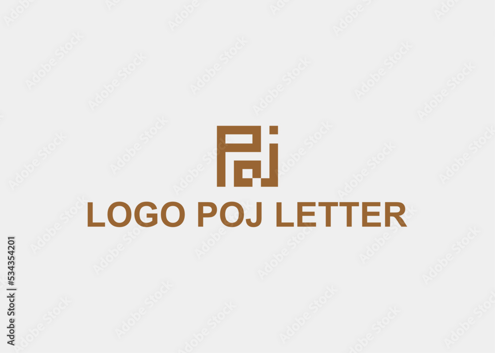LOGO POJ LETTER LINE COMPANY NAME Stock Vector | Adobe Stock