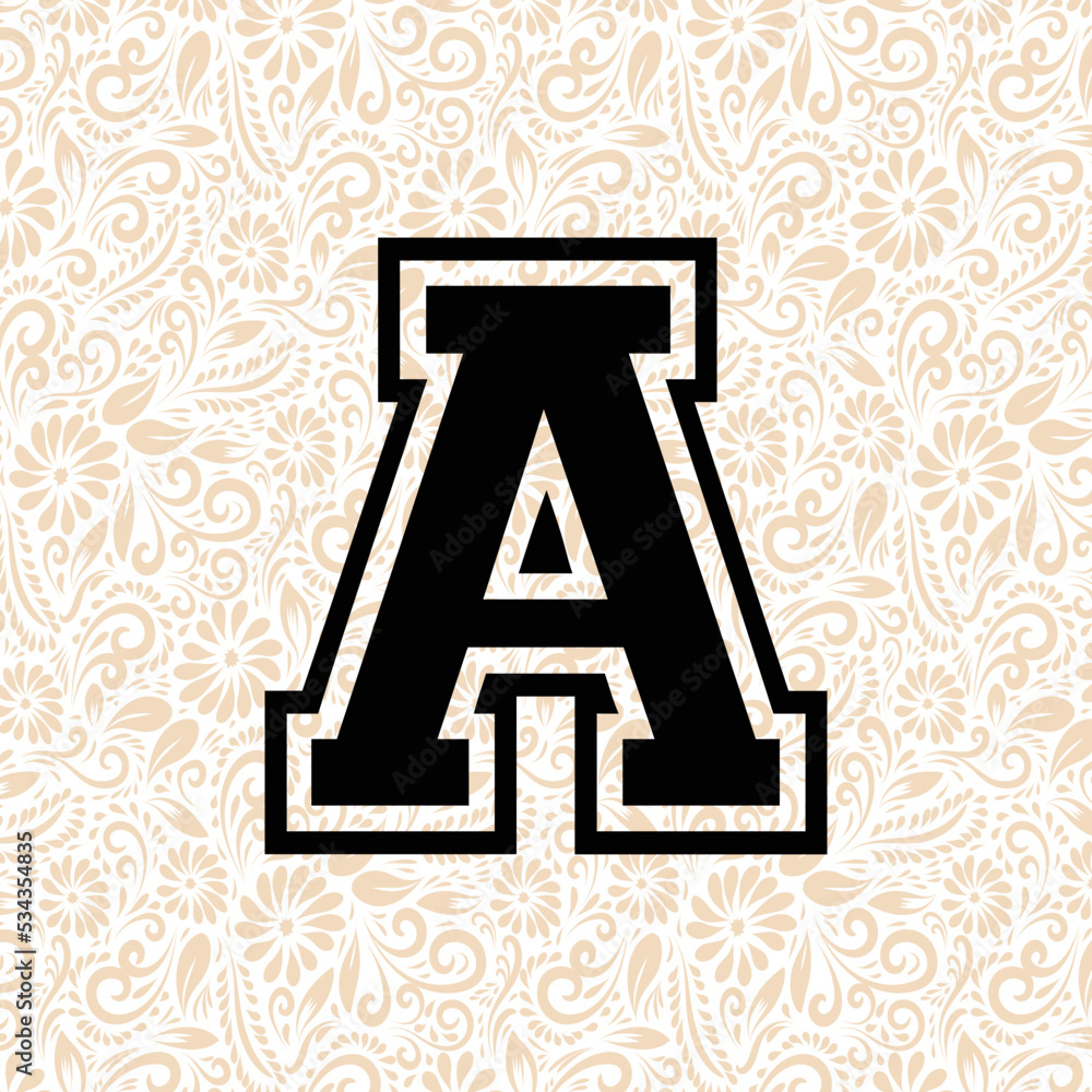 College Varsity Alphabet A LOWER , Black alphabet vector, alphabet ...