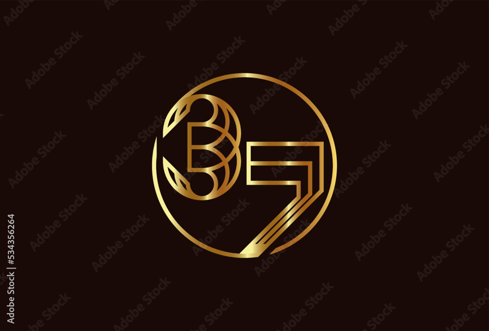 Number 37 Logo, Number 37 monogram line style inside circle can be used ...