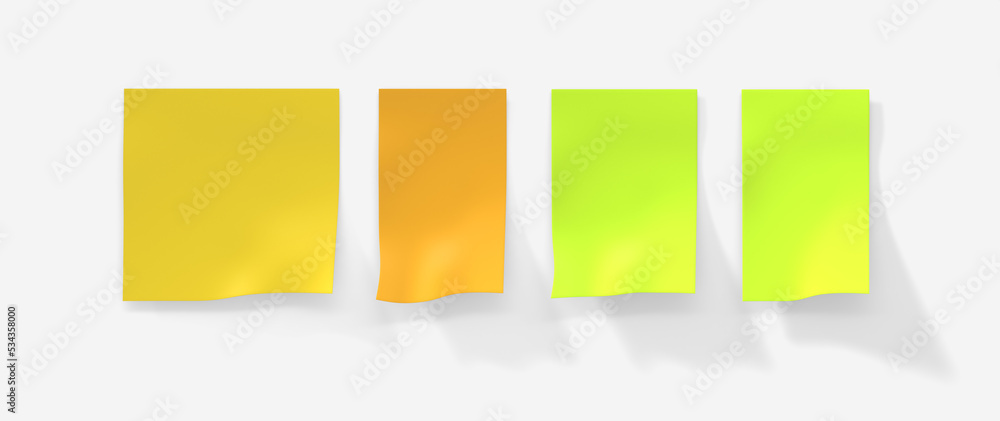 Post-it notes, color stickers or sticky notes isolated on white ...