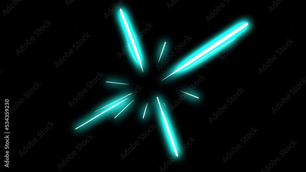 Blue glow Sparks animation on a black screen. Motion effect of current ...