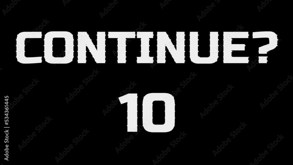 Text animation continue in white color and a count of 10 seconds ...