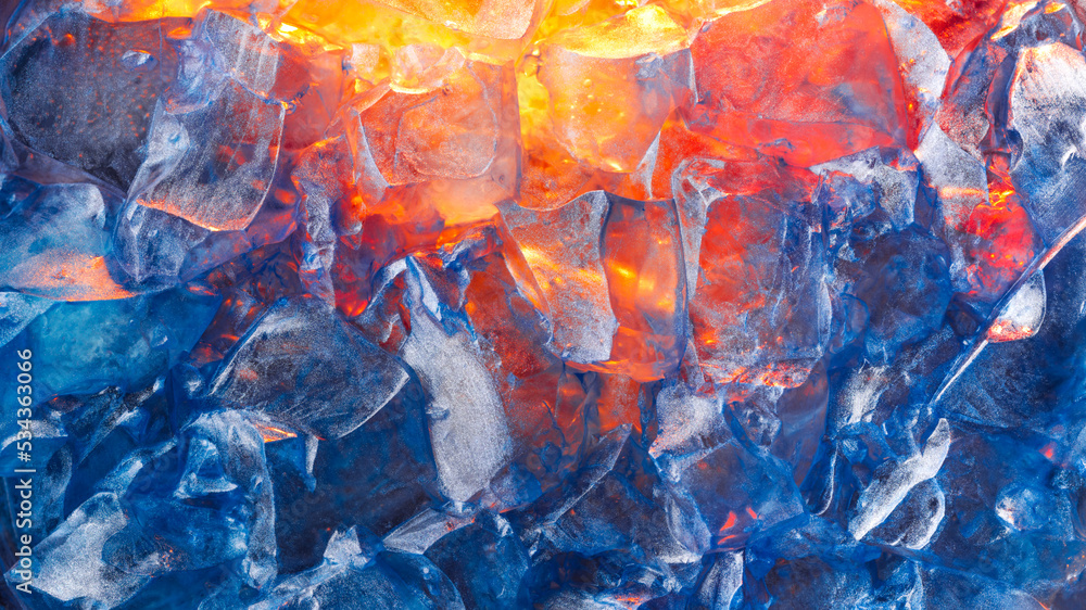 Vibrant depiction of the contrast between fire and ice wallpaper. Cold ...