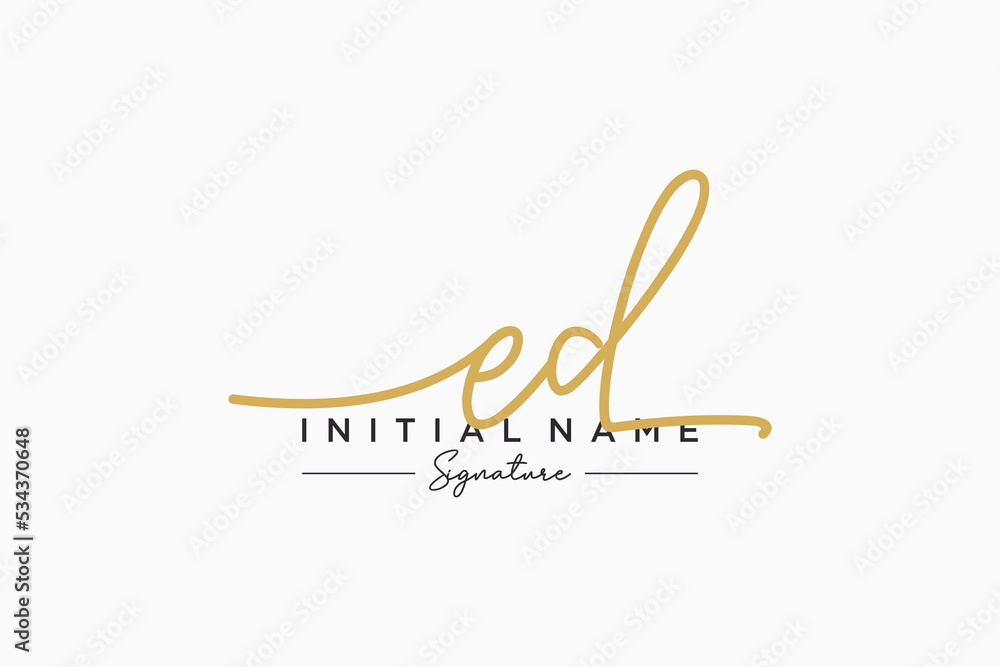 Initial ED signature logo template vector. Hand drawn Calligraphy ...