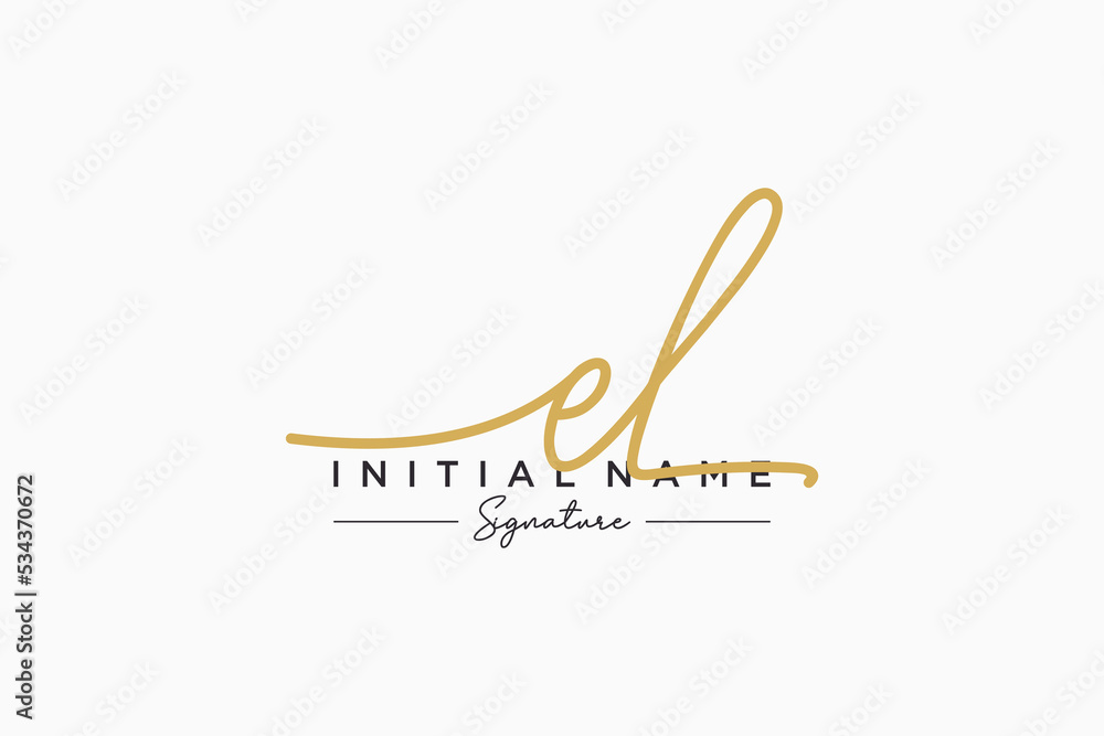Initial EL signature logo template vector. Hand drawn Calligraphy ...